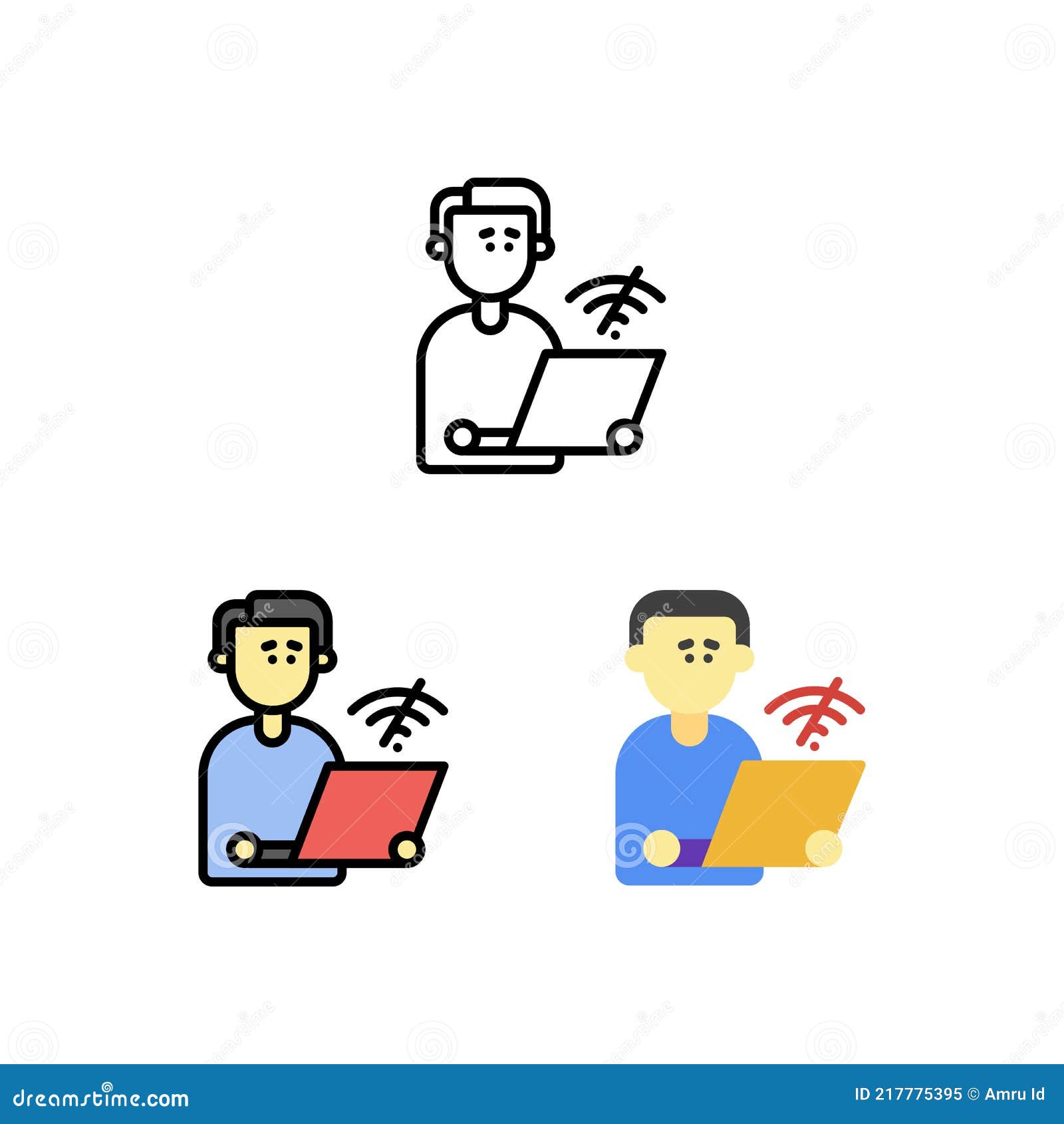 Problem Computer WIFI Signal Error Icon, Logo, and Illustration Stock ...