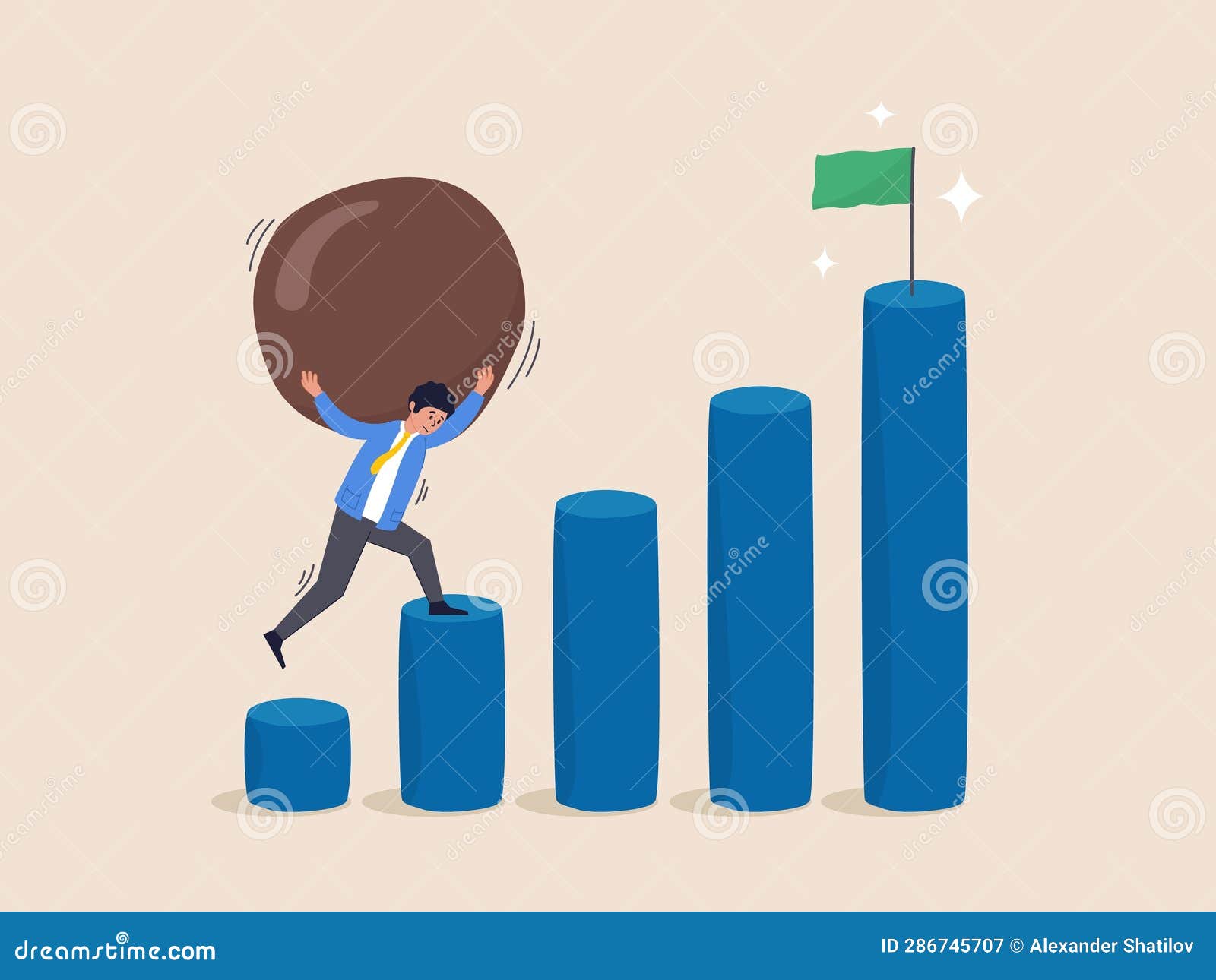 Problem Concept. Effort To Success Stock Illustration - Illustration of ...