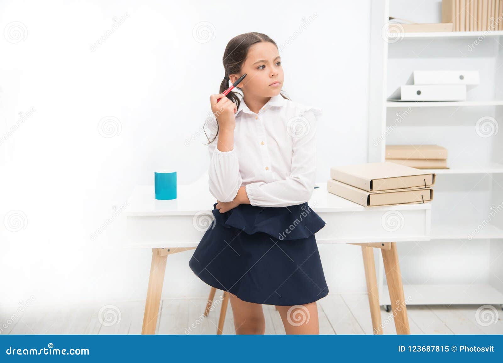 Problem Concept. Problem Solving. Little Girl Solve Problem. Child Do ...