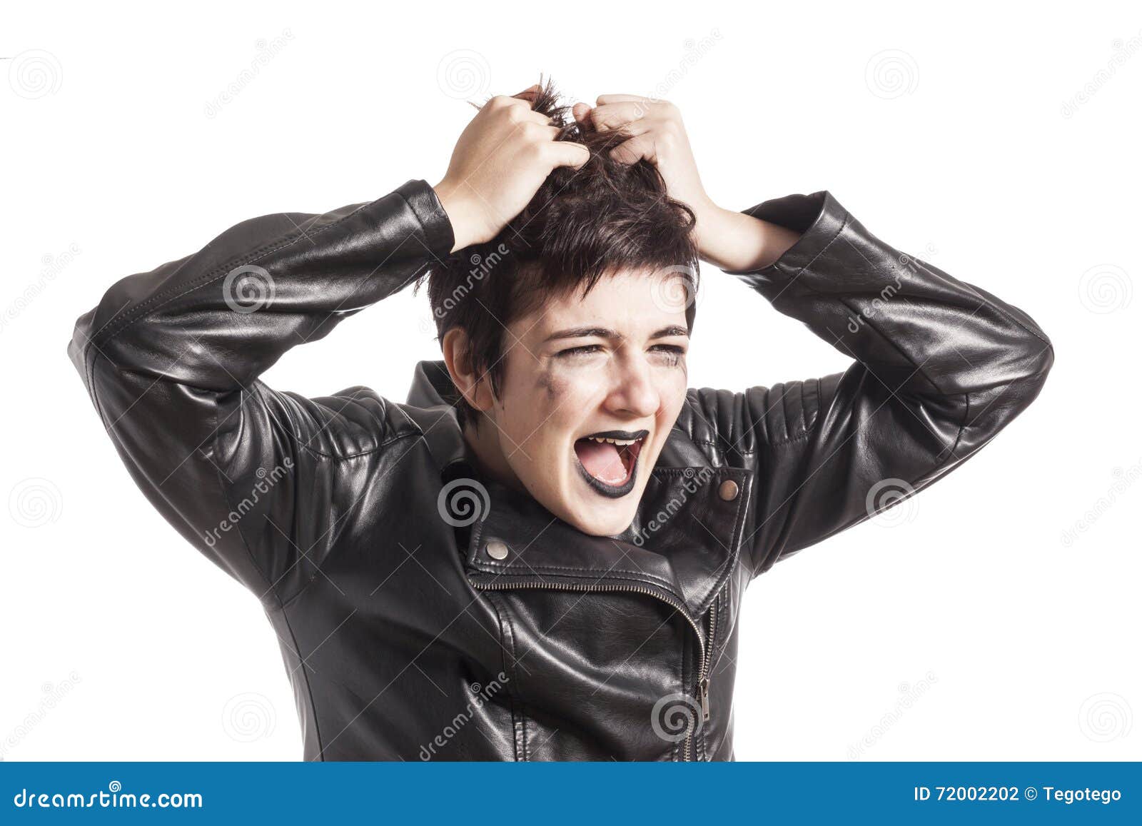 Problem Depressioned Teenage With Messed Hair And Sad Face, Real Junky ...