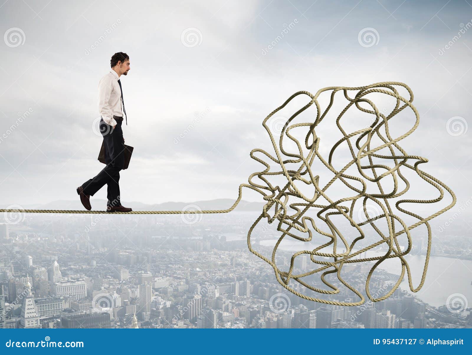 Problem and Difficulty Concept with Tangled Rope Stock Image - Image of ...