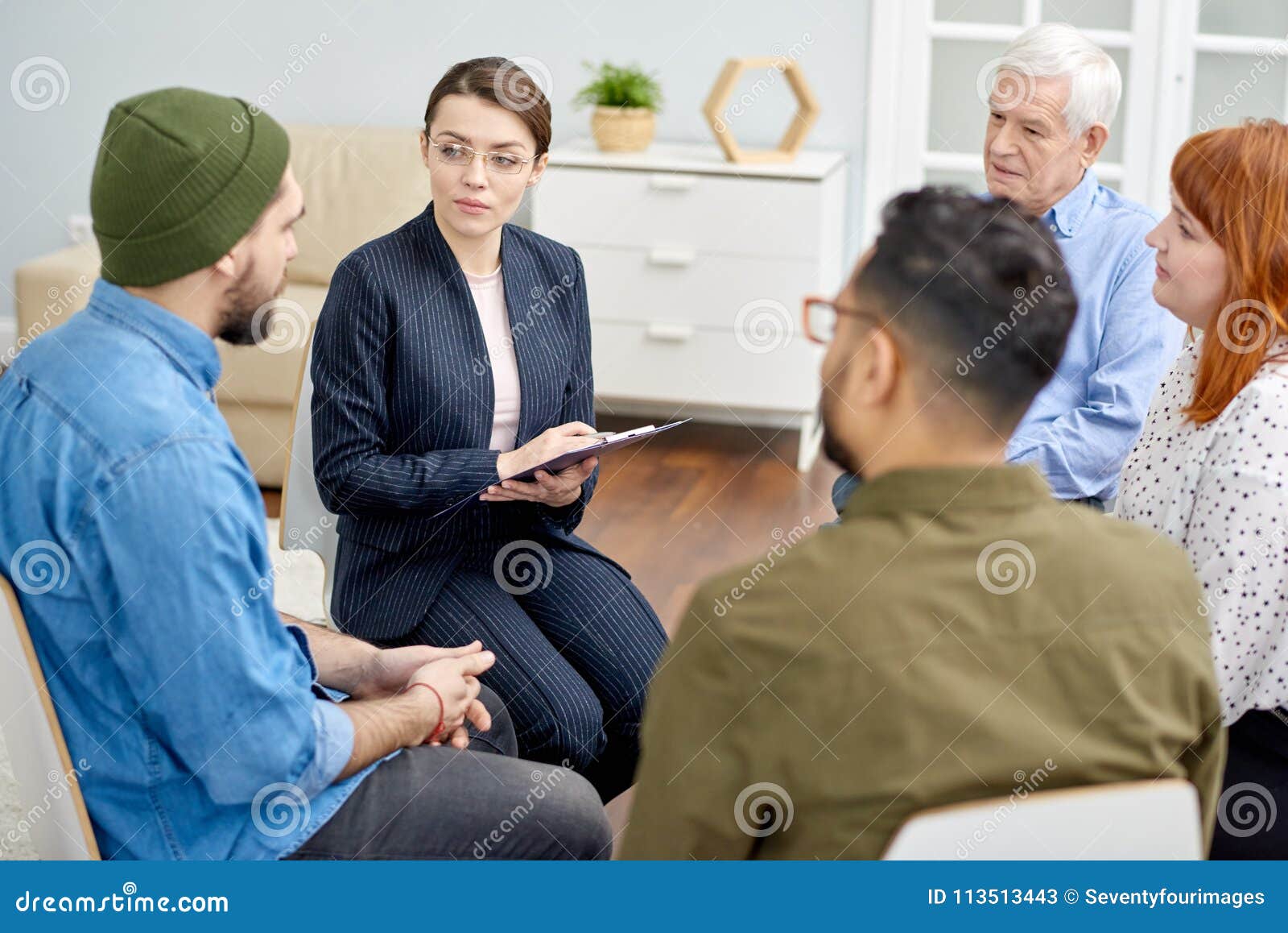 Problem Discussion at Group Therapy Session Stock Image - Image of ...
