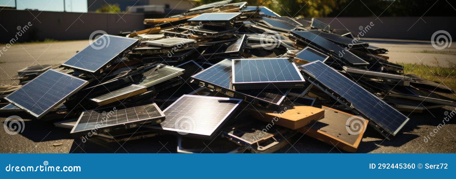 Problem of Disposal and Recycling of Solar Panels Stock Photo - Image ...