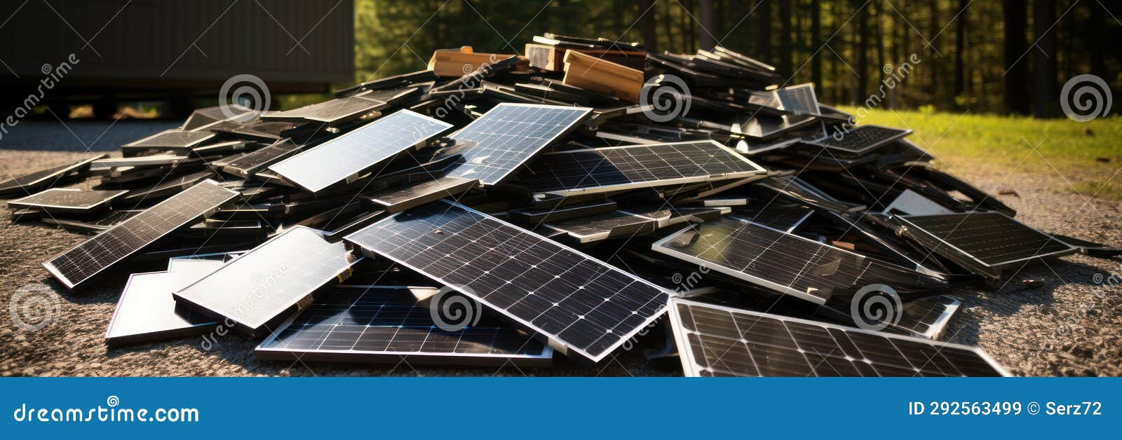 Problem of Disposal and Recycling of Solar Panels Stock Illustration ...