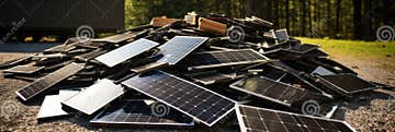 Problem of Disposal and Recycling of Solar Panels Stock Illustration ...