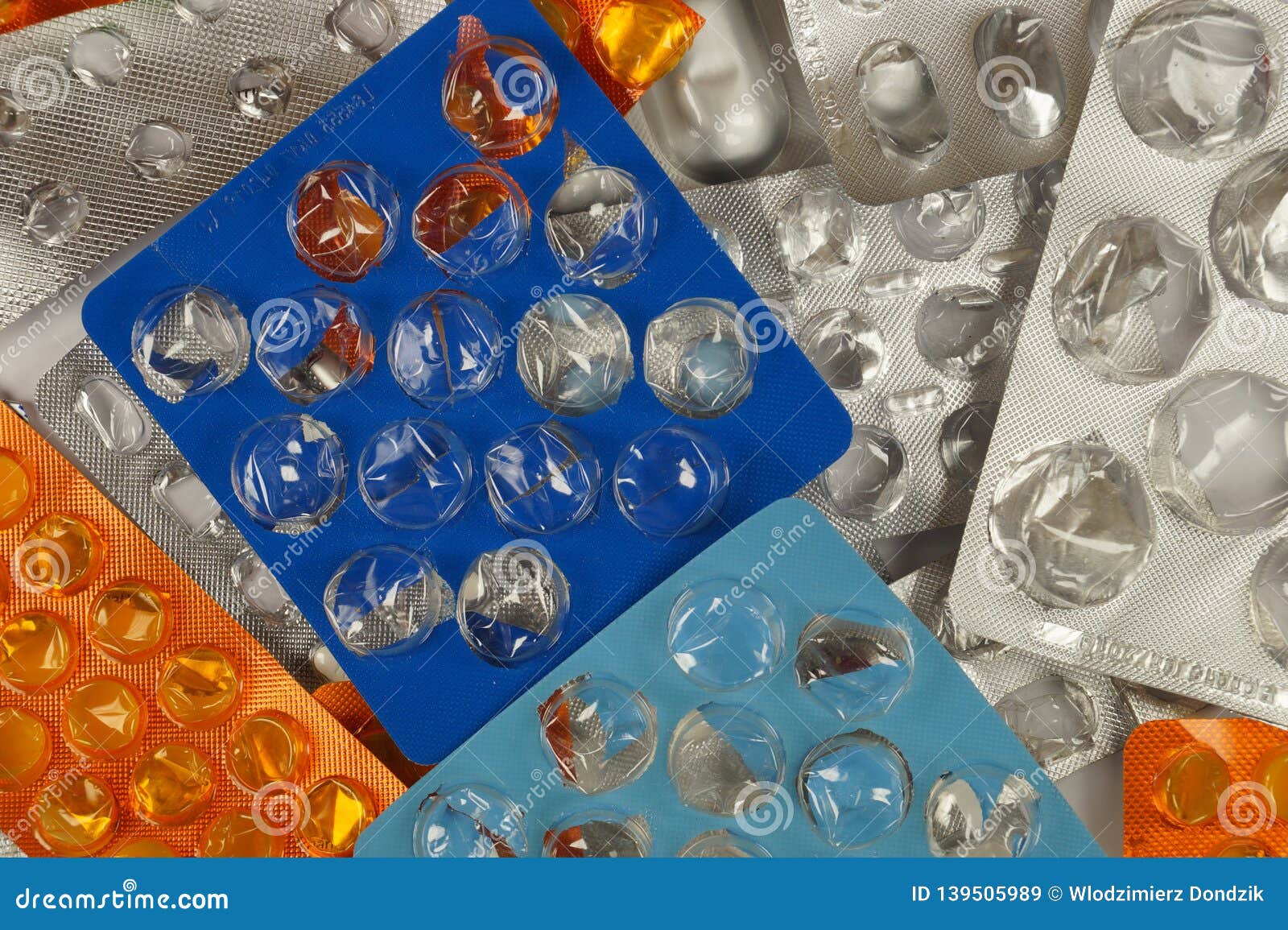 The Problem of Drug Abuse. Empty Packaging from Tablets Stock Image ...