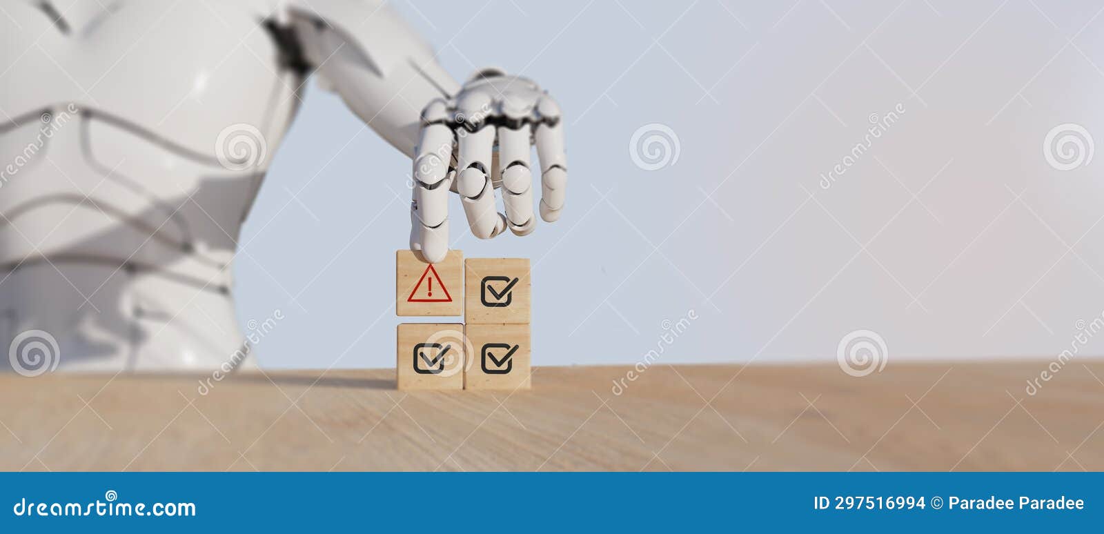 Problem and Error Warning Concept. Wooden Cubes with Triangle Caution ...