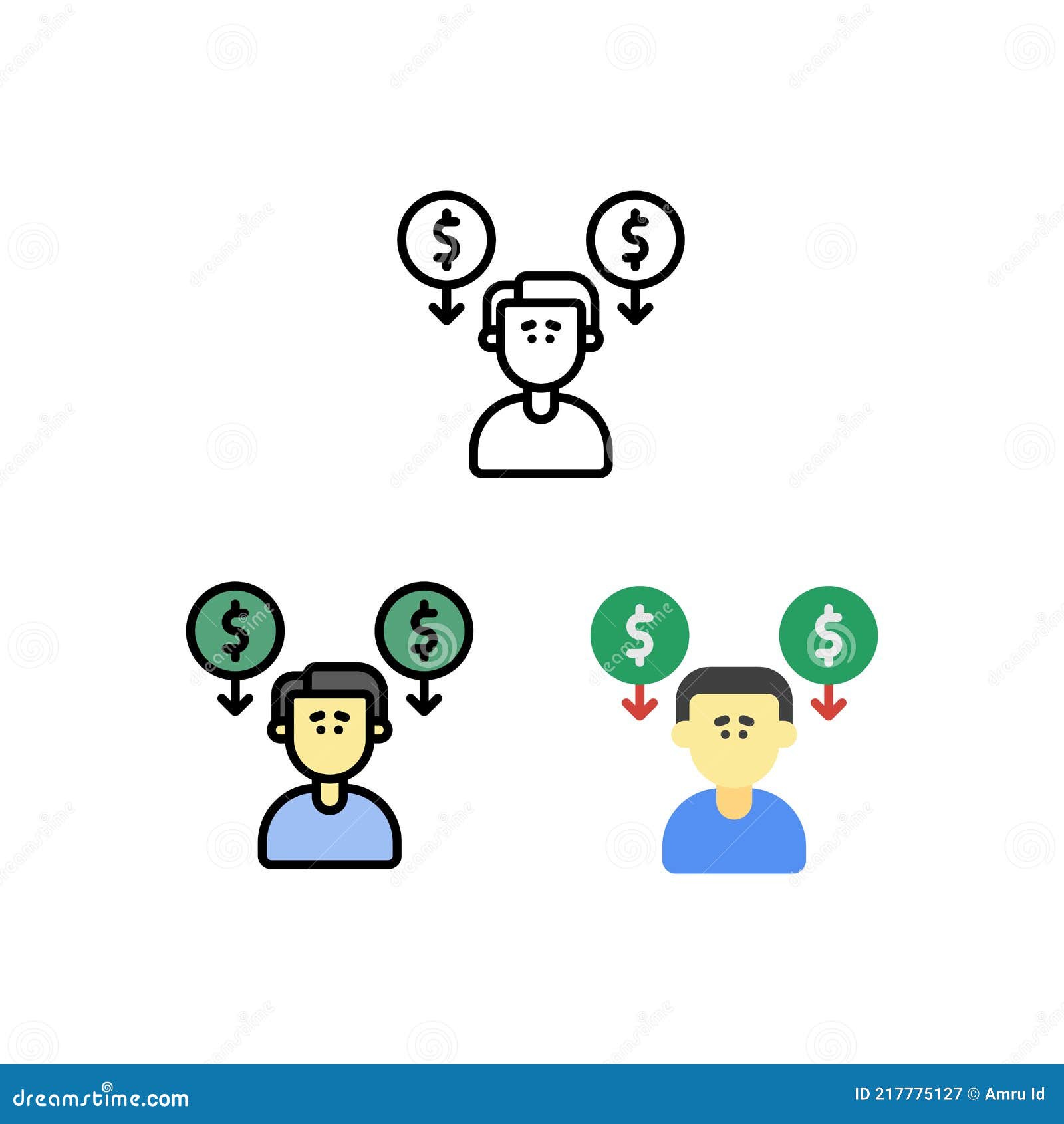 Problem Finance Money Bankrupt Icon, Logo, and Illustration Stock ...