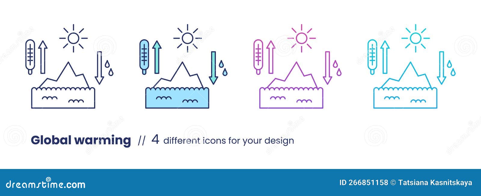 Problem Global Warming Line Icon, ESG Concept. Vector Illustration ...