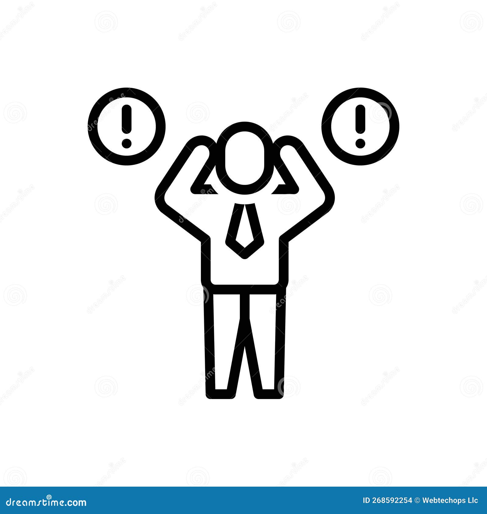 Black Line Icon for Problem, Issue and Trouble Stock Illustration ...
