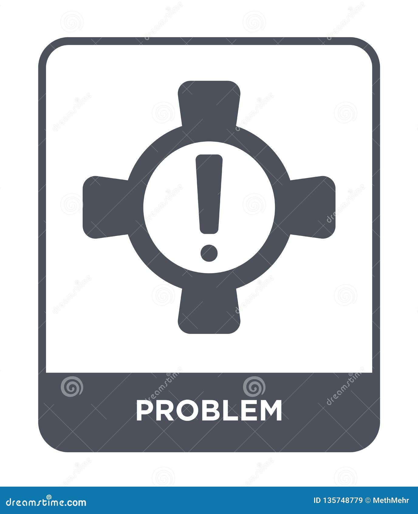 Problem Icon in Trendy Design Style. Problem Icon Isolated on White ...