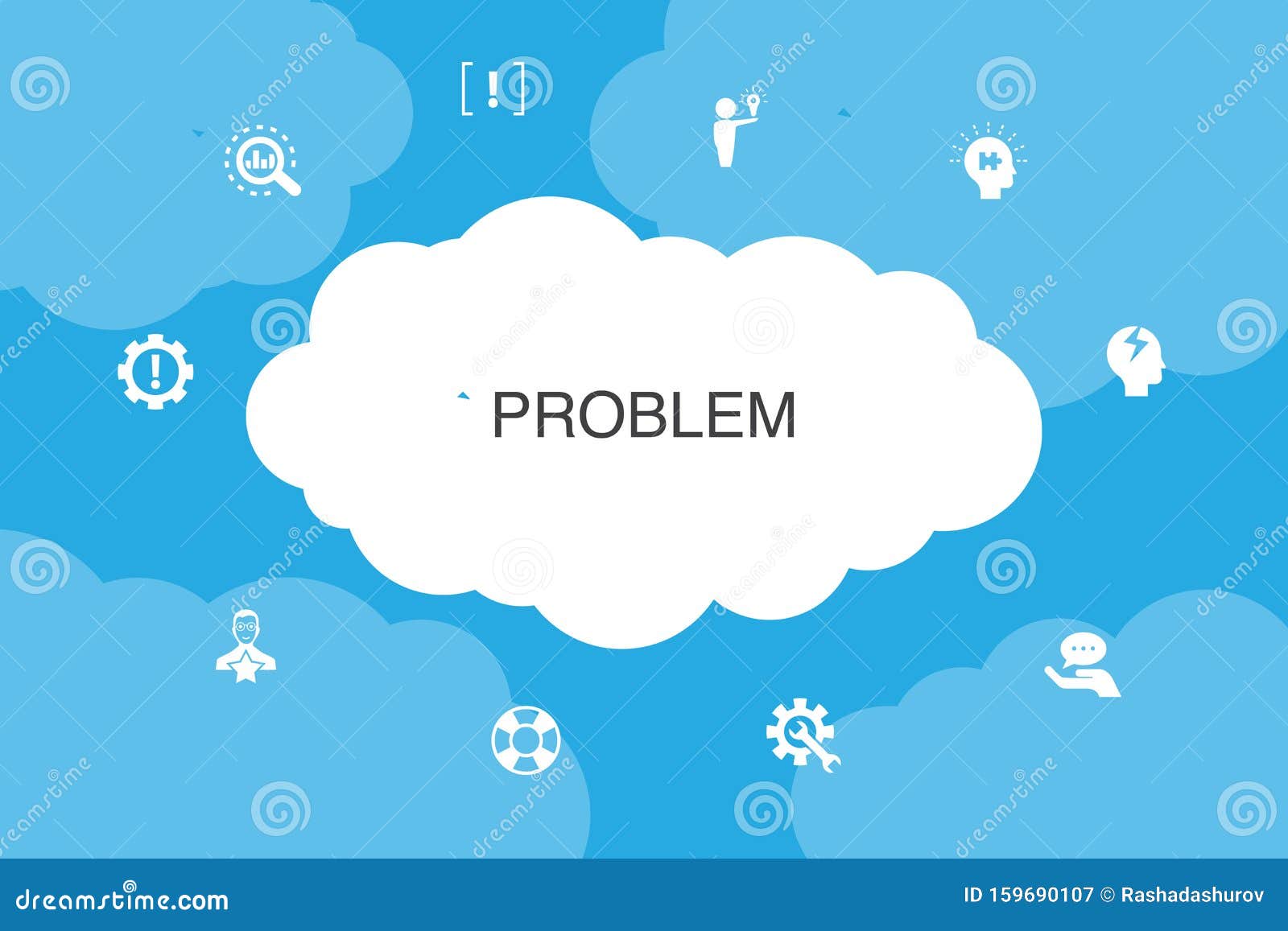 Problem Infographic Cloud Design Stock Vector - Illustration of circle ...