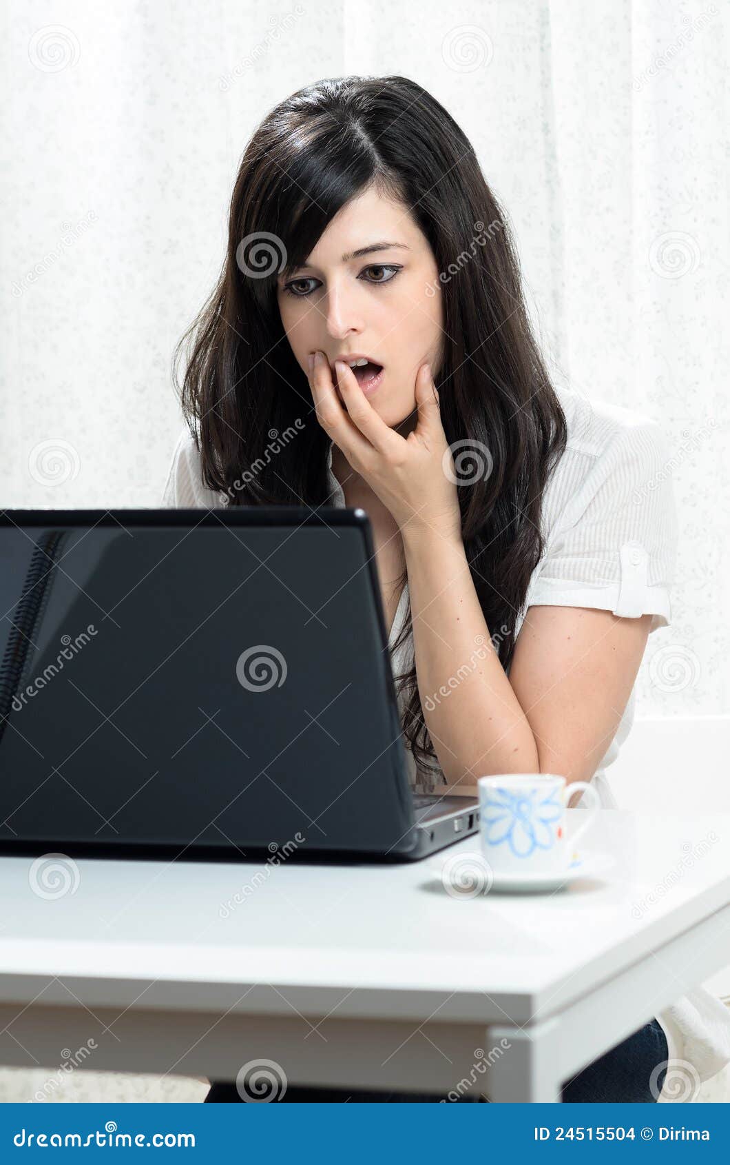 Problem with laptop stock photo. Image of caucasian, concern - 24515504