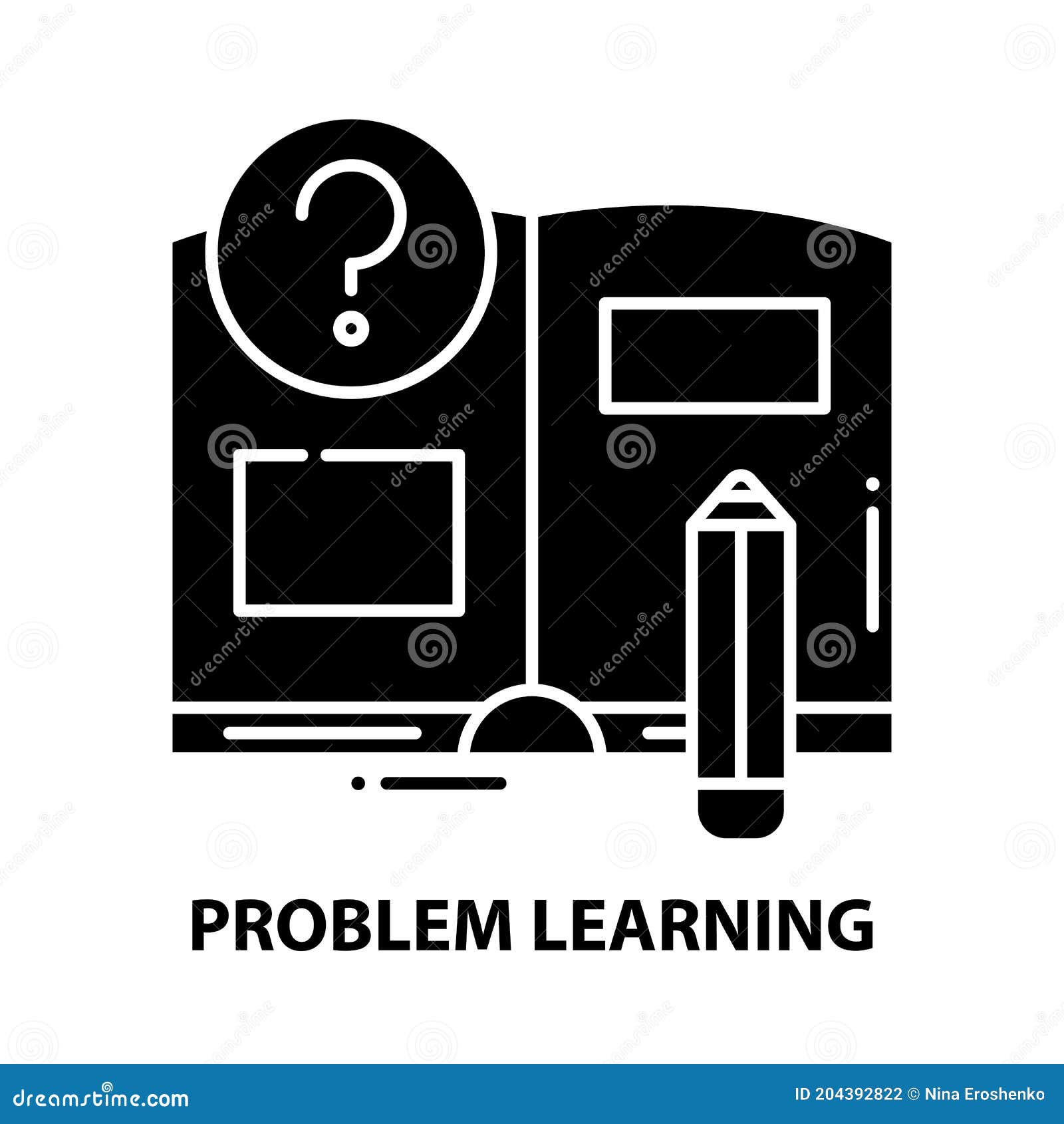 Problem Learning Icon, Black Vector Sign with Editable Strokes, Concept ...