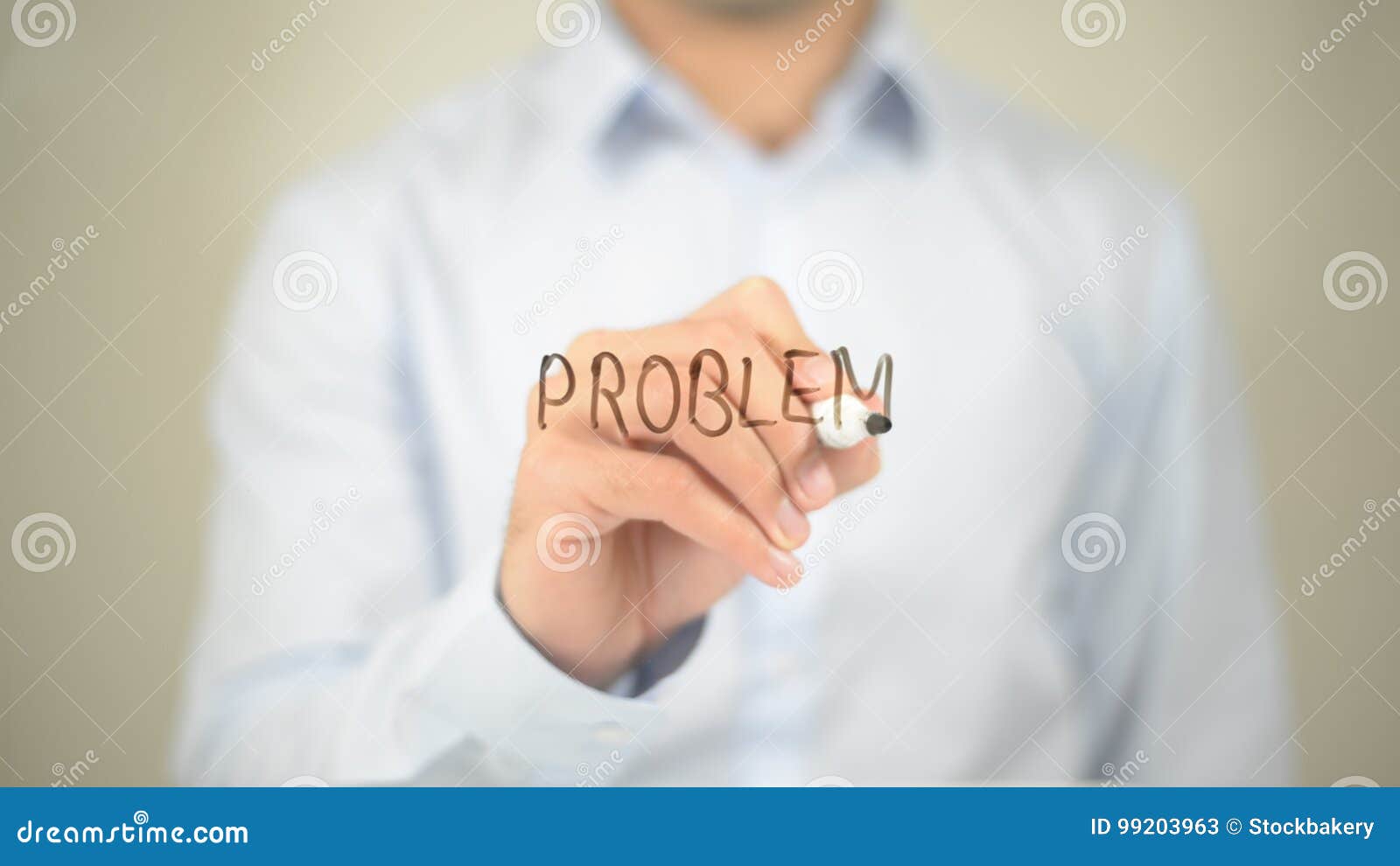 Problem , Man Writing on Transparent Screen Stock Image - Image of ...