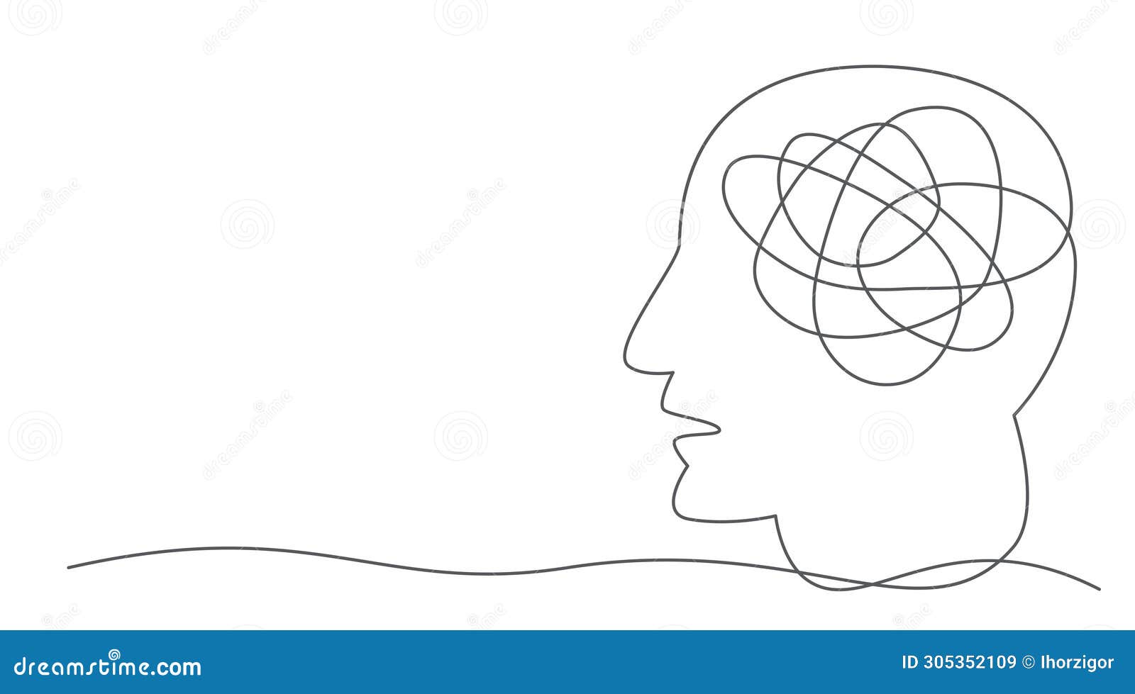 Problem One Line Drawing Isolated on White Background Stock ...