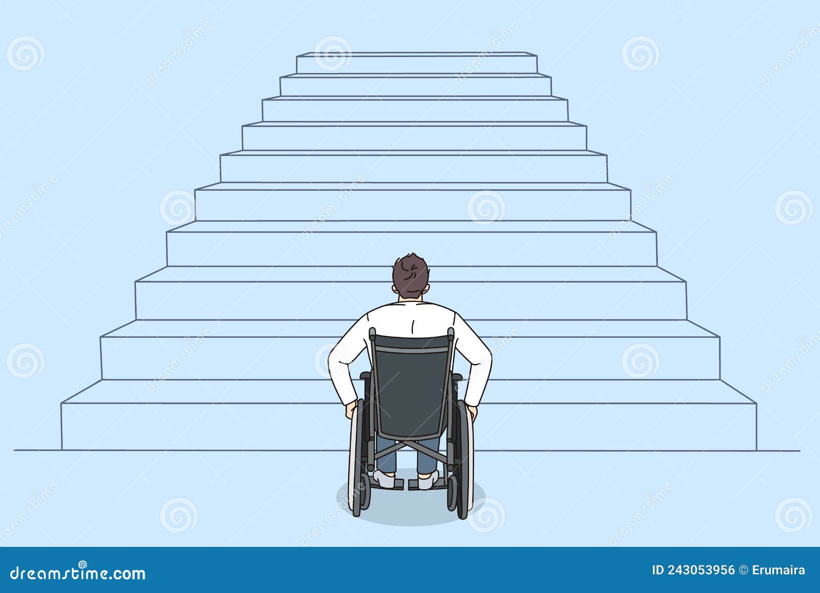 The Problem of People with Disabilities. an Obstacle in Front of a Man ...