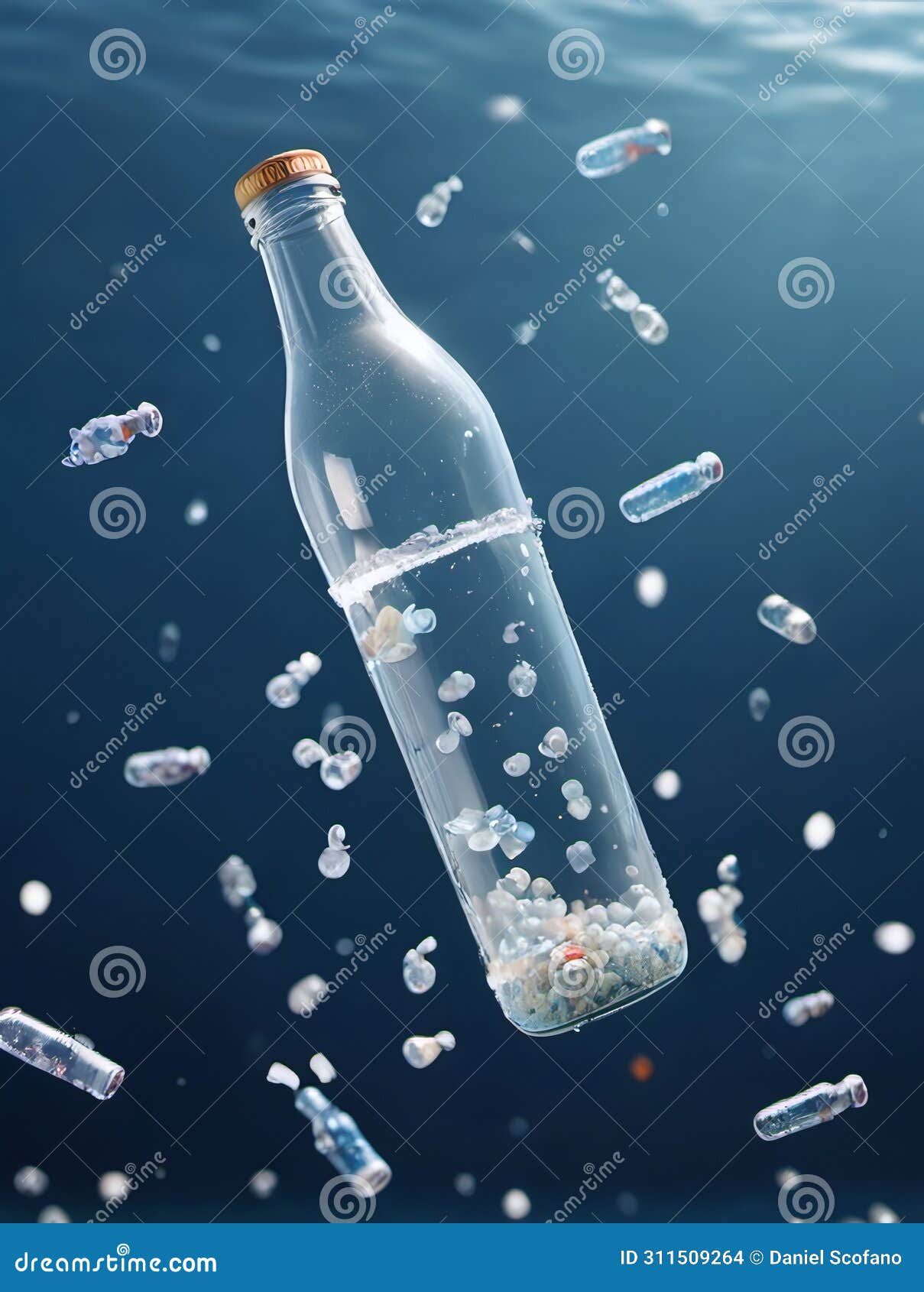 Problem Plastic Bottles and Microplastics Floating in the Open Ocean ...