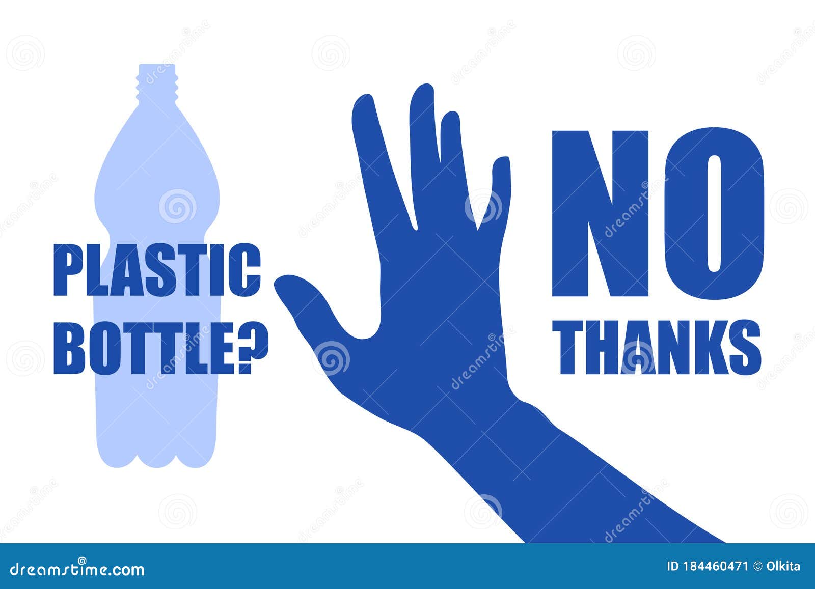 Problem Plastic Pollution. Ecological Poster. Banner Composed of Blue ...
