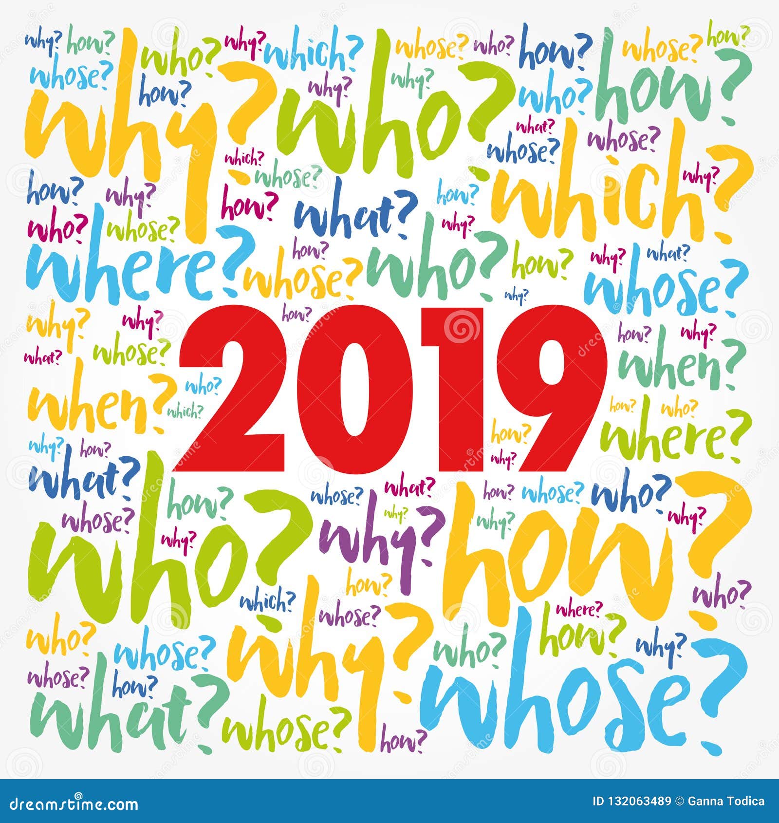 2019 Problem Questions Word Cloud Collage Stock Illustration ...
