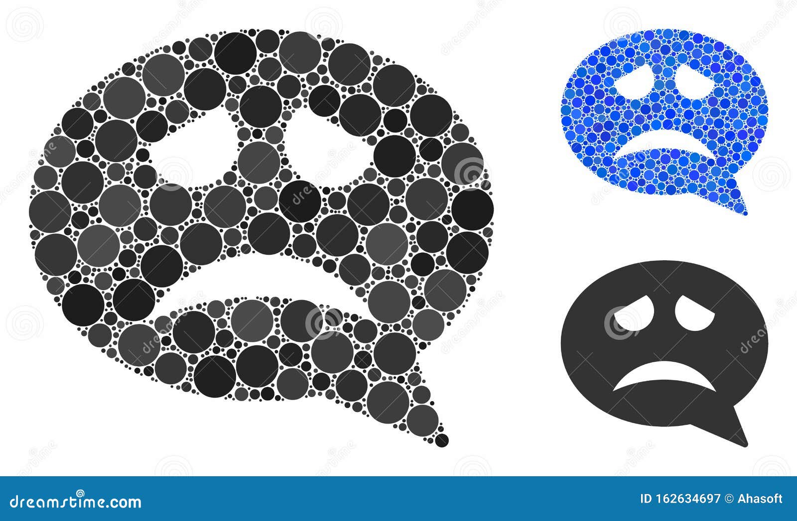 Problem Smiley Message Composition Icon of Round Dots Stock ...