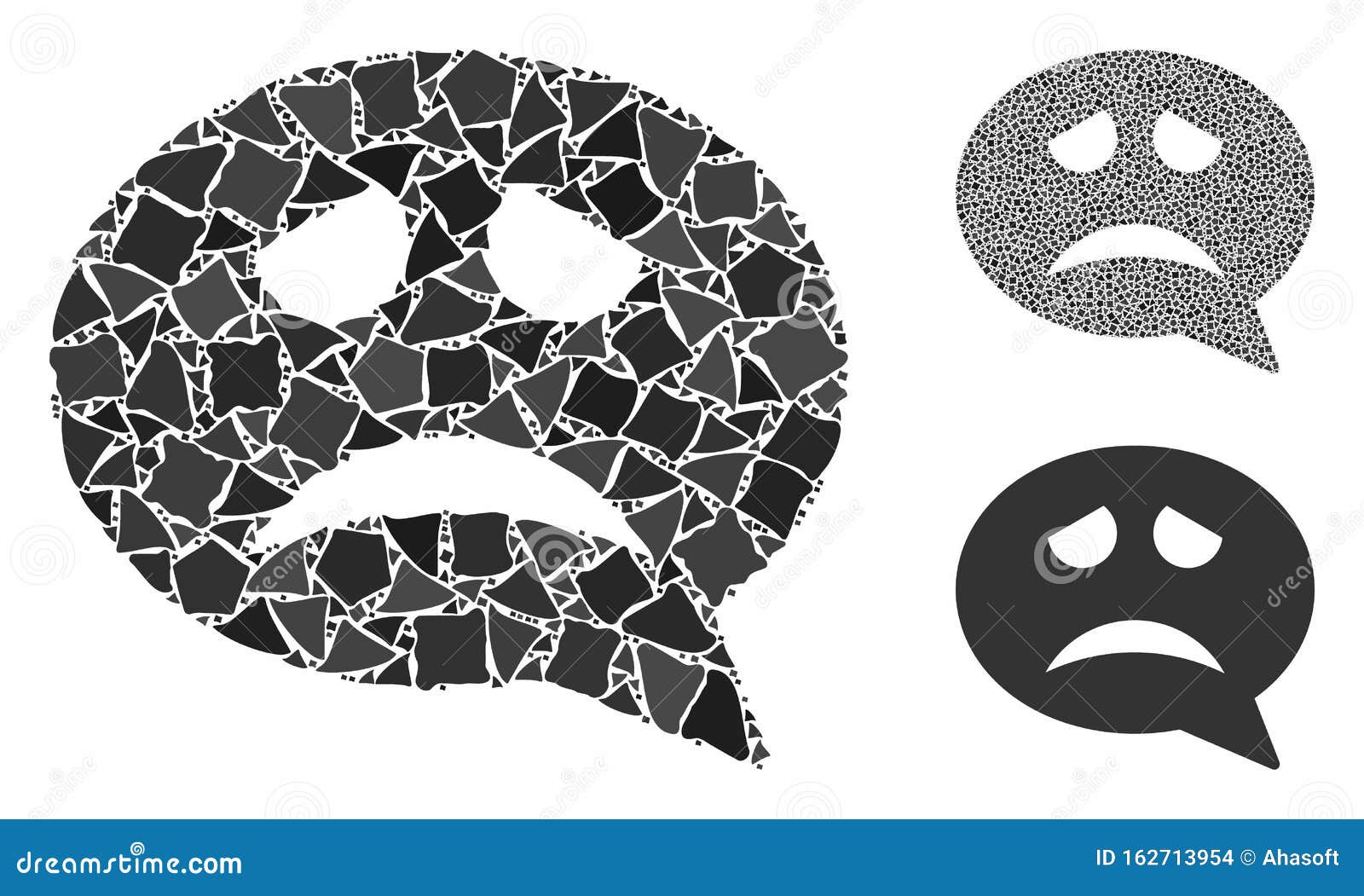 Problem Smiley Message Mosaic Icon of Rugged Parts Stock Illustration ...