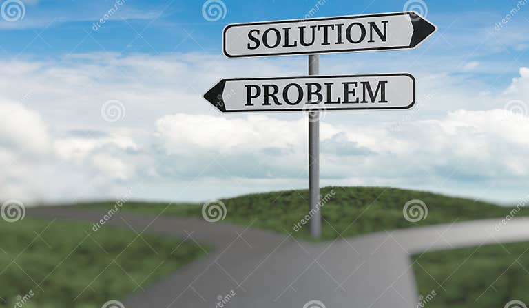 Problem and Solution Arrows. Decision and Choice Concept. 3D Rendered ...
