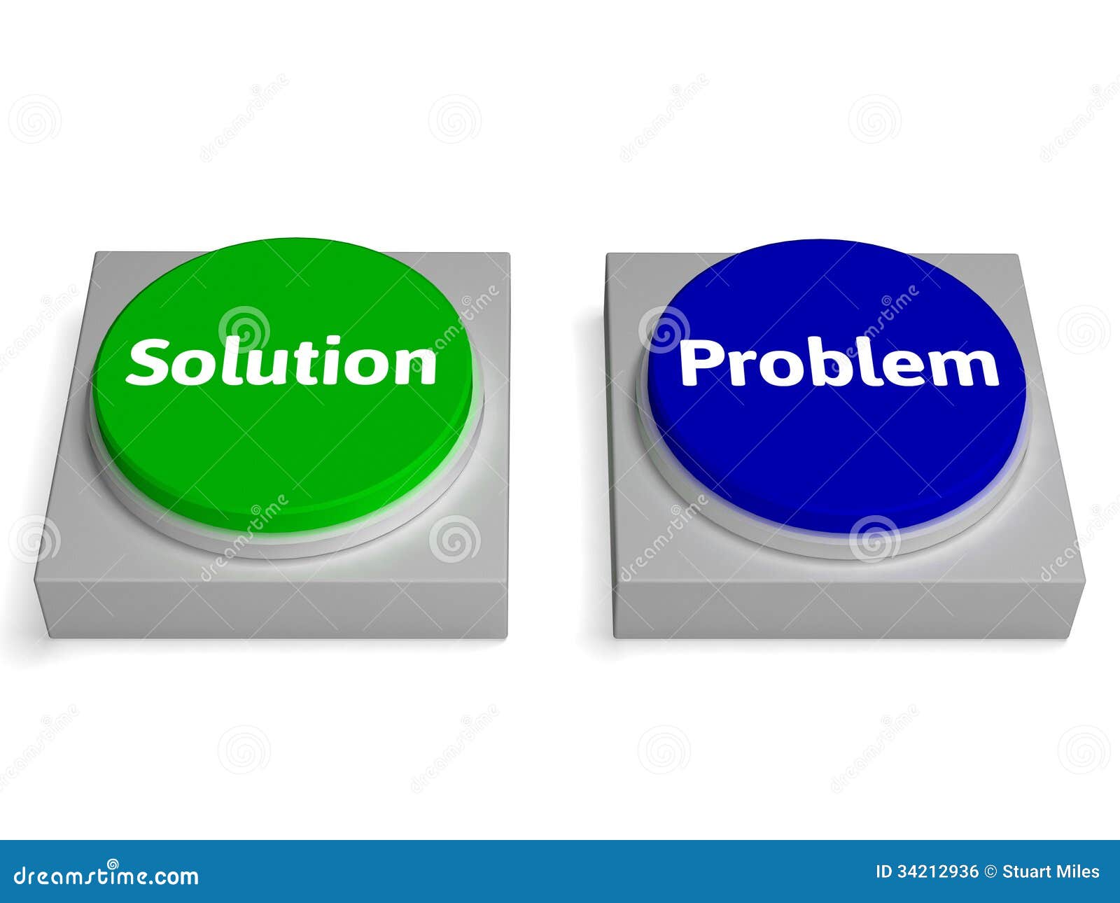 Problem and Solution Buttons Shows Problems Stock Illustration ...