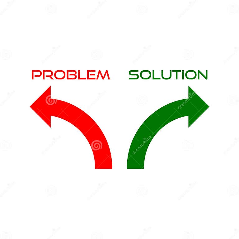 Problem and Solution Choice, Arrow and Problem and Solution Icon, Sign ...