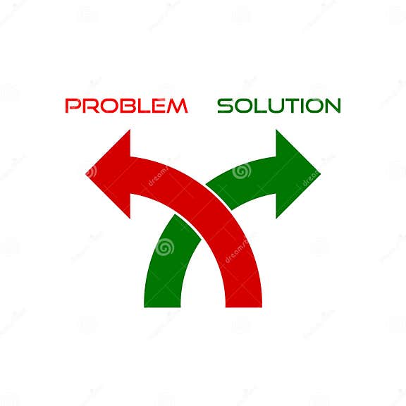 Problem and Solution Choice, Arrow and Problem and Solution Icon, Sign ...