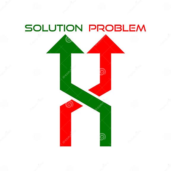 Problem and Solution Choice, Arrow and Problem and Solution Icon, Sign ...