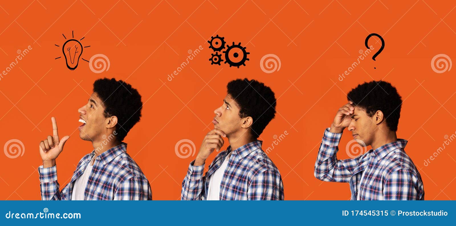 Problem Solution Collage. African-American Man Searching for and ...