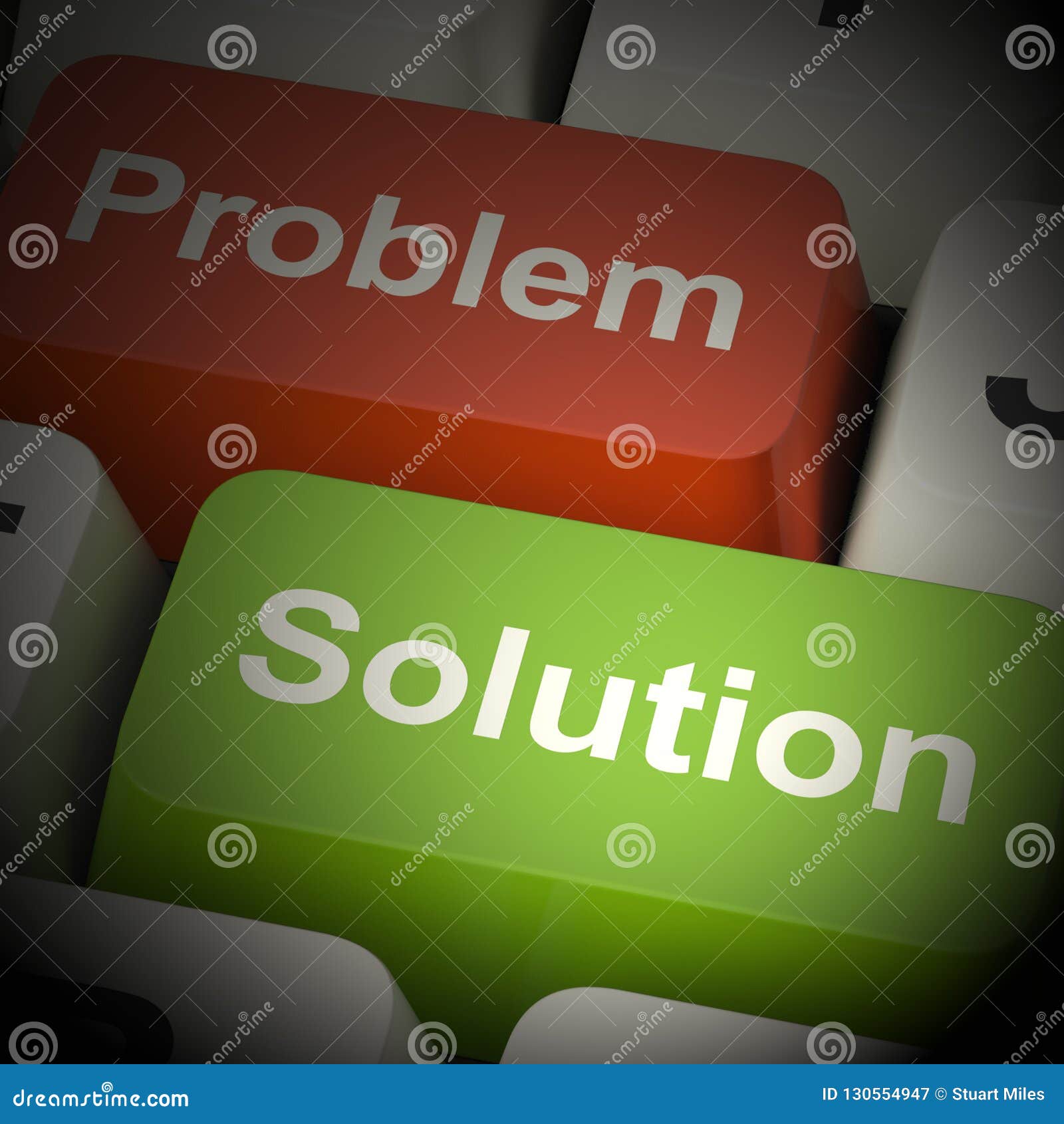 Problem and Solution Computer Keys 3d Rendering Stock Illustration ...