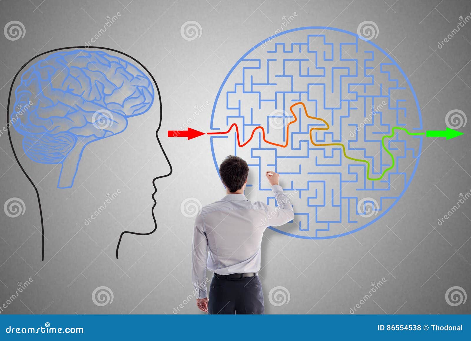 Problem and Solution Concept Drawn by a Man Stock Illustration ...
