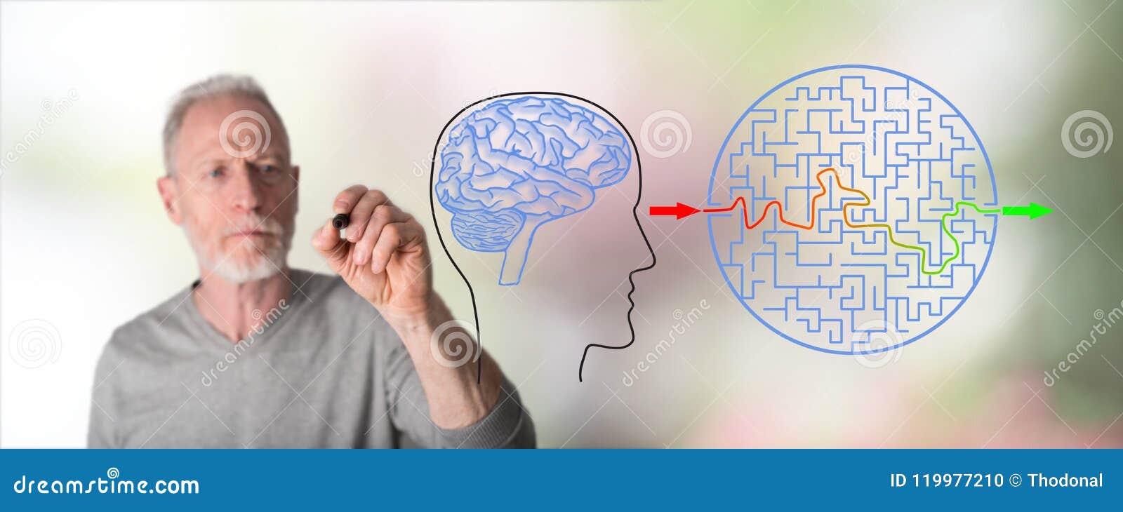 Man Drawing Problem and Solution Concept Stock Photo - Image of ...