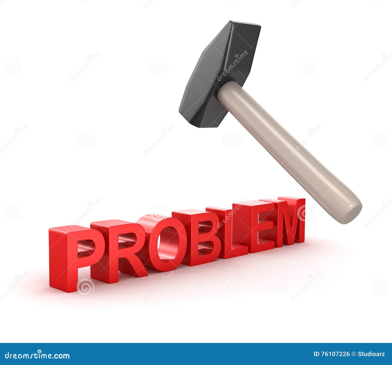 Problem Solution Concept with Hammer Stock Illustration - Illustration ...
