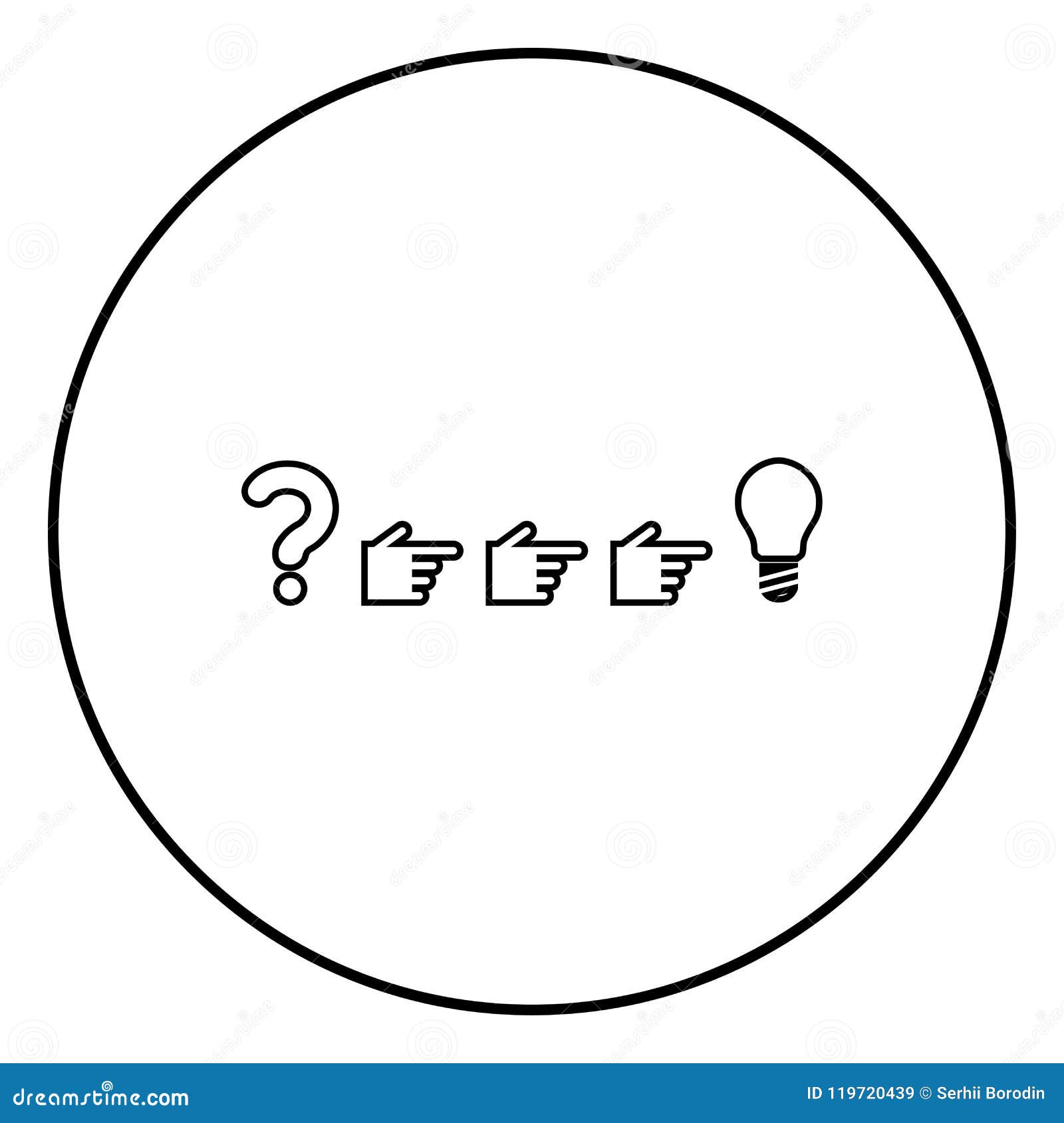 Problem Solution Concept Icon Black Color in Circle Round Stock Vector ...
