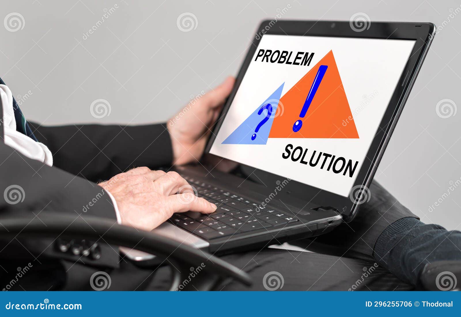 Problem and Solution Concept on a Laptop Stock Photo - Image of ...