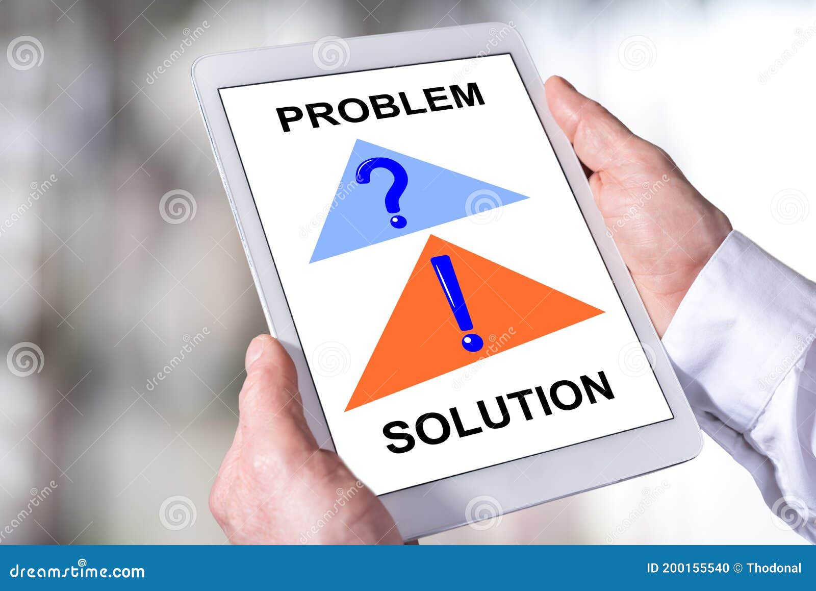 Problem and Solution Concept on a Tablet Stock Photo - Image of solving ...