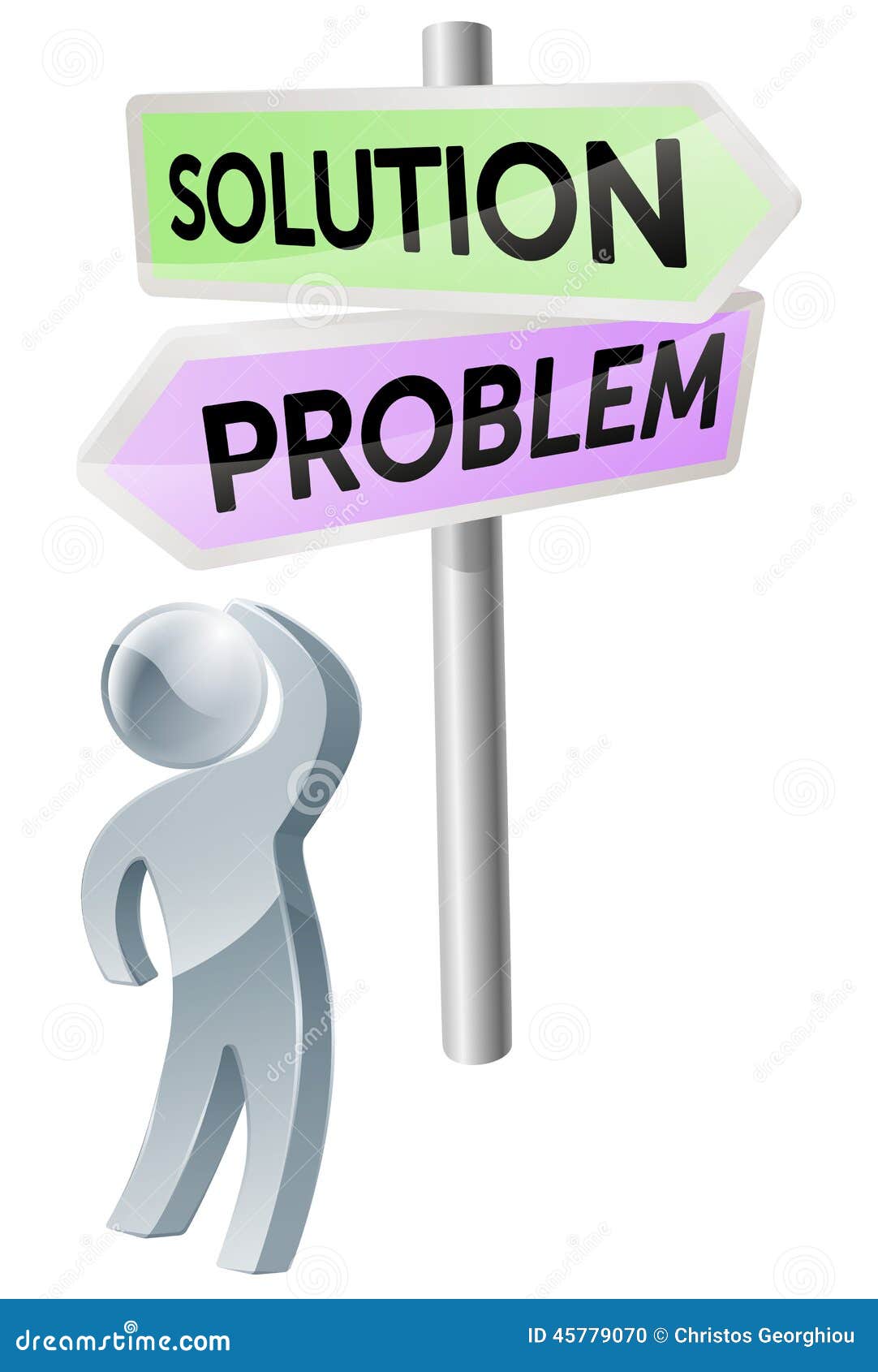 Problem or Solution Decision Stock Vector - Illustration of billboard ...