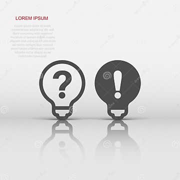 Problem Solution Icon in Flat Style. Light Bulb Idea Vector ...