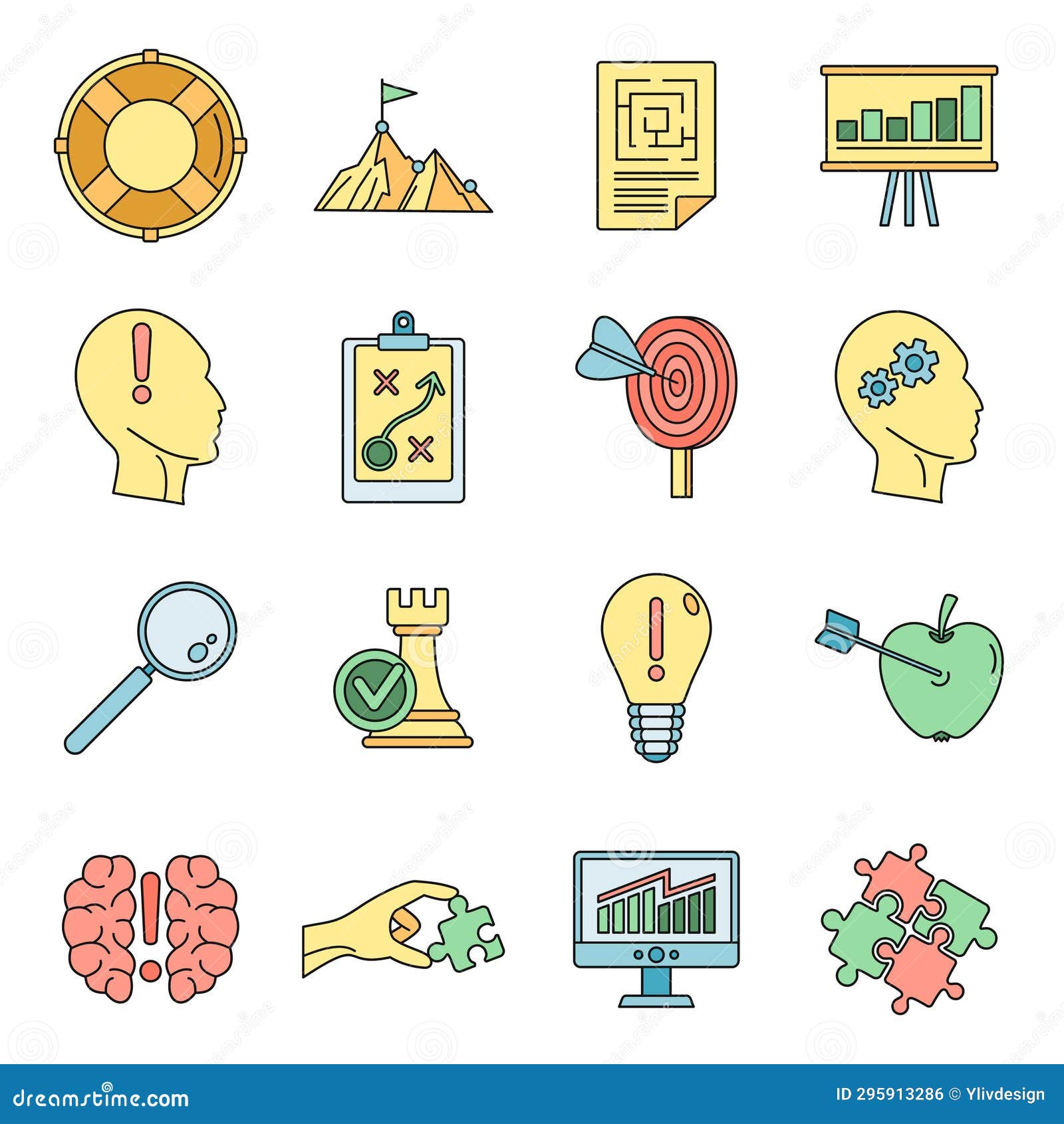 Problem Solution Icon Set Vector Color Stock Illustration ... Problem Solution Icon Set Vector Color Stock Illustration ...