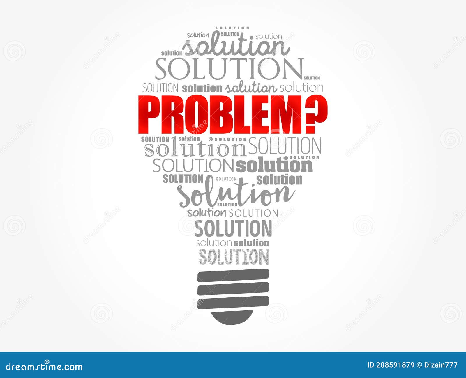 Problem and Solution Light Bulb Word Cloud Collage, Business Concept ...