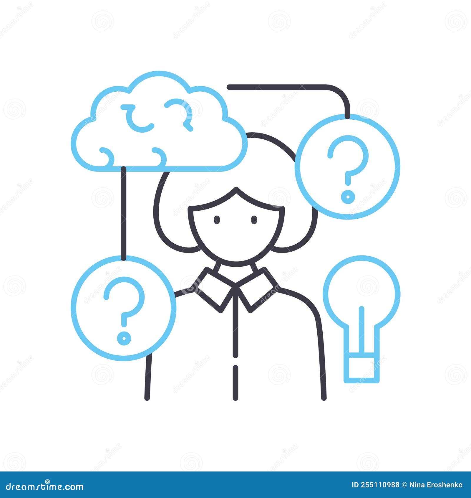 Problem Solution Line Icon, Outline Symbol, Vector Illustration ... Problem Solution Line Icon, Outline Symbol, Vector Illustration ...