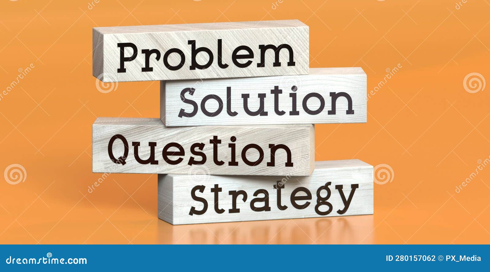 Problem, Solution, Question, Strategy - Words on Wooden Blocks Stock ...