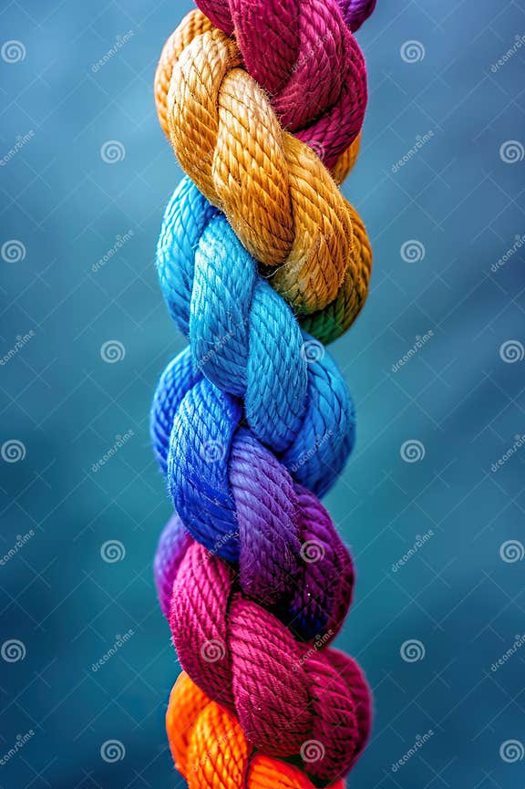 Problem Solution Team Work Concept, Colored Rope Knot Picture ...