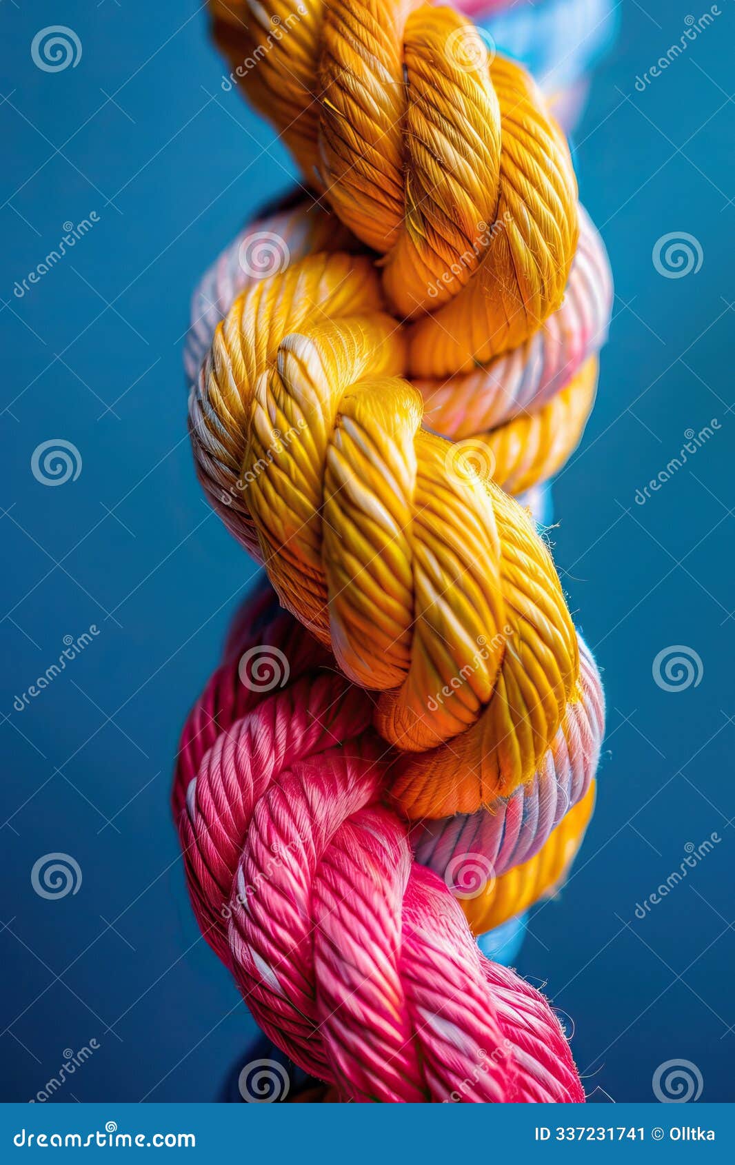 Problem Solution Team Work Concept, Colored Rope Knot Picture ...