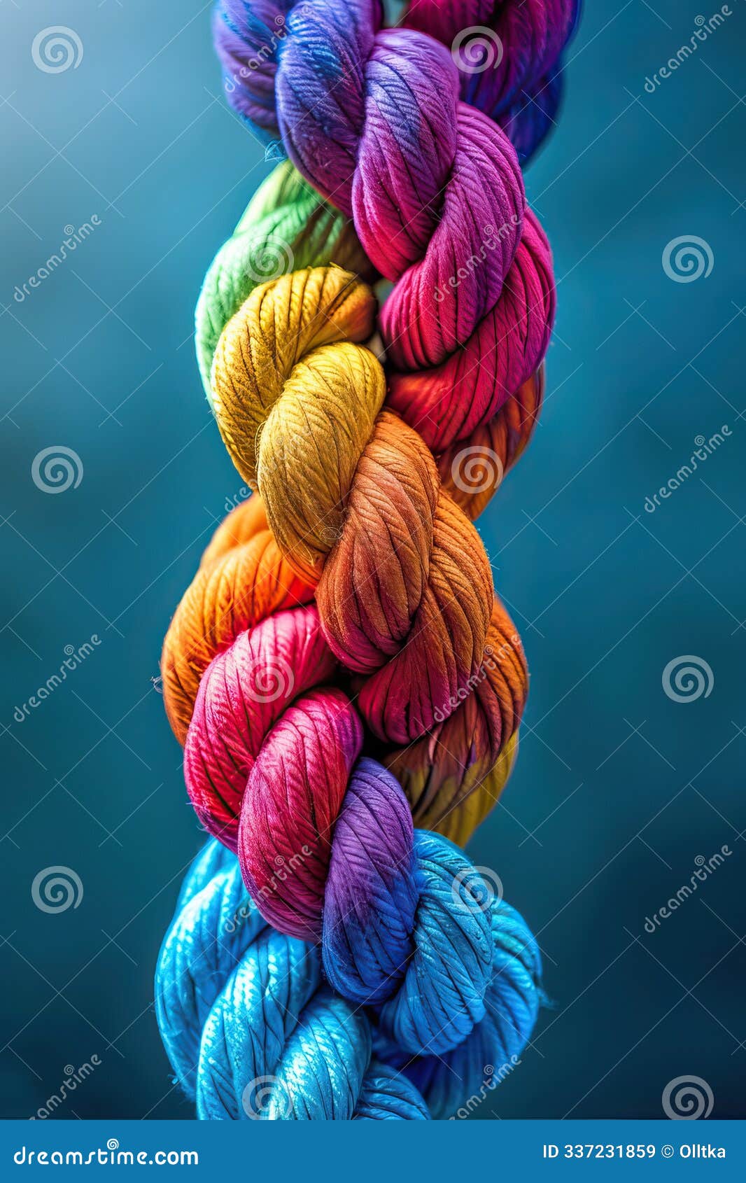 Problem Solution Team Work Concept, Colored Rope Knot Picture ...