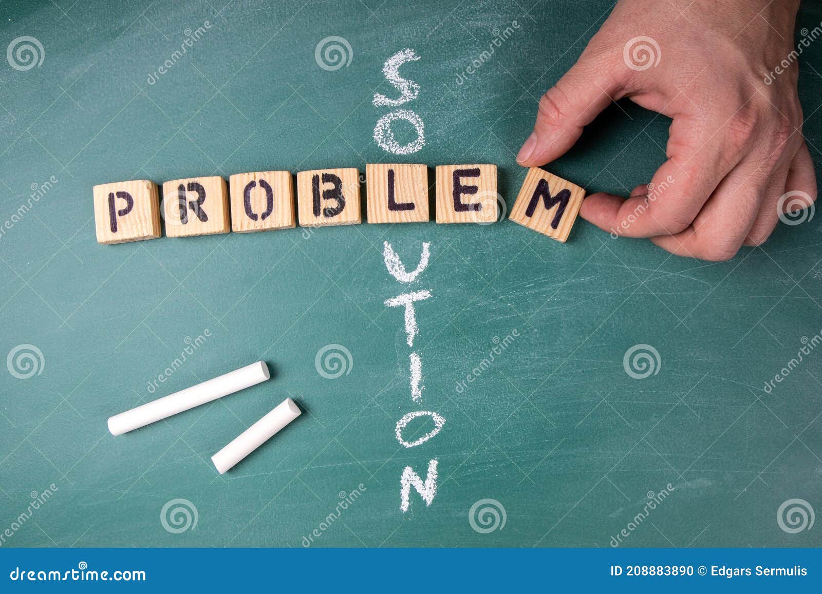 Problem and Solution. Text from Letters of the Wooden Alphabet Stock ...