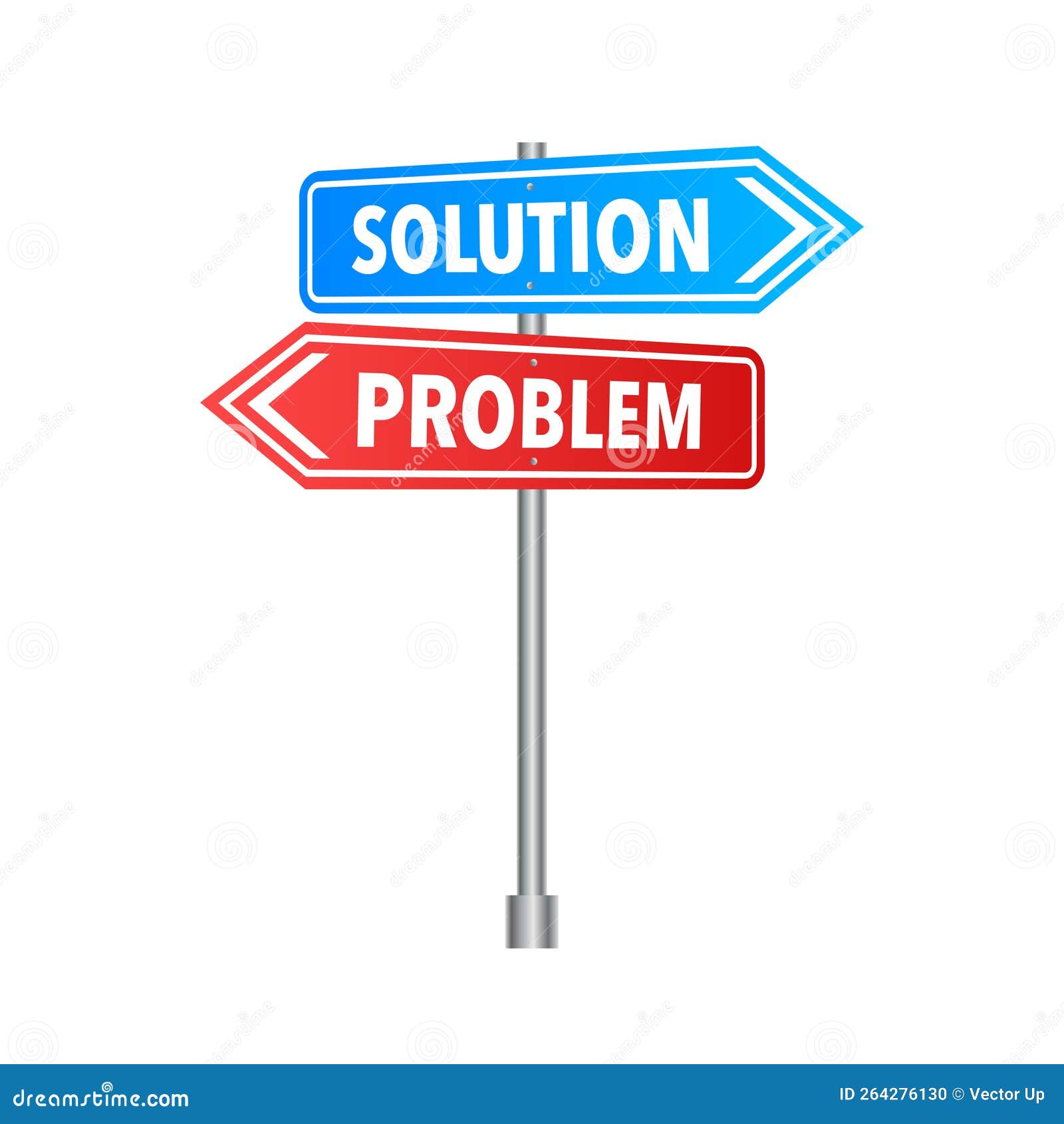 Problem and Solution Text on Road Sign. Stock Vector - Illustration of ...